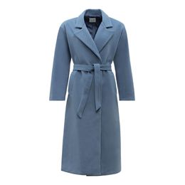 Langmantel RICANO "Mantel Miriam", Damen, Gr. XL, blau, Obermaterial: 100% Polyester PES. Futter: 100% Polyester PES., normal, V-Ausschnitt, M&auml;ntel, Handgefertigt, Made in Italy
