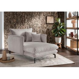 Relaxsessel Home Affaire "Lazio modern und bequem, schmale Armlehnen, tolle Detailverarbeitung", silber, B:255cm H:94cm T:167cm, 93% Polyester, 7% Polyamid, Sessel, Relaxsessel, zwei verschiedene Fu&szlig;farben w&auml;hlbar