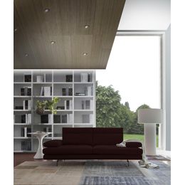 3-Sitzer Calia italia "Toby Wing, 208 cm breit, Designsofa, hochwertige Verarbeitungsdetails", braun (nutella antares), B:208cm H:90cm T:113cm, Leder BULL (100% Leder), Sofas, inkl. Sitztiefenverstellung und Armteilfunktion, F&uuml;&szlig;e in Schwarz matt
