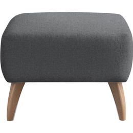 Polsterhocker Home Affaire "Lazio modern und bequem, schmale Armlehnen, tolle Detailverarbeitung", grau (anthrazit), B:66cm H:44cm T:66cm, 100% Polyester, Hocker, Polsterhocker, zwei verschiedene Fu&szlig;farben w&auml;hlbar