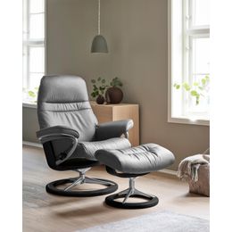 Relaxsessel stressless "Sunrise", grau (grau batick), B:83cm H:105cm T:74cm, Leder BATICK: BATICK ist ein leicht korrigiertes, durchgef&auml;rbtes und genarbtes M&ouml;belleder, bei dem die meisten Unebenheiten und Spuren in der Regel entfernt wurden.;Leder PALOMA: PALOMA ist ein durchgef&auml;rbtes Semianilin-M&ouml;belleder mit nat&uuml;rlicher Narbung.;ROHLEDER Stoff Q2 FARON: Ein fester zuverl&auml;ssiger Boucl&eacute; mit einem 