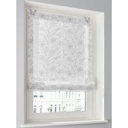 Raffrollo HEINE HOME Gr. 3, wei&szlig; (wei&szlig;, grau), B:80cm H:140cm, Raffrollos