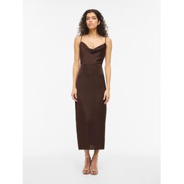 Vila Damen Tr&auml;gerkleid "VIRAVENNA STRAP ANKLE DRESS - NOOS", braun, Gr. 38, unifarben, Web, Obermaterial: 100% Polyester, Kleider, Kunstfaser,