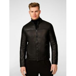 Blouson RICANO "Lederjacke Tomaso", Herren, Gr. L, schwarz, Obermaterial: 100% Lammnappaleder LANA. Futter: 100% Baumwolle CO., schmal, Rundhals, Jacken Blouson, Handgefertigt aus echtem Leder