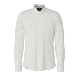JOOP! Langarmhemd JOOP "Pierce", Herren, Gr. 39, N-Gr, wei&szlig;, Web, Obermaterial: 100% Baumwolle, gemustert, regular fit normal, Rundhals, eingesetzt Manschette, Hemden, Regular fit mit klassischem Hemdkragen