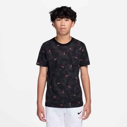 Kapuzensweatshirt Nike Sportswear "K NSW TEE HBR AOP", M&auml;dchen, Gr. XL (164/170), schwarz, wei&szlig;, Obermaterial: 100% Baumwolle, Sweatshirts, f&uuml;r Jugendliche, sportlicher Stil, aus Baumwolle
