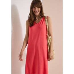 Jerseykleid Cecil, Damen, Gr. L (42), N-Gr, coral, Web, Obermaterial: 95% Viskose, 5% Elasthan, unifarben, bequem kniefrei, V-Ausschnitt, Kleider Jerseykleid, Sommerkleid, V-Ausschnitt, lockere Passform
