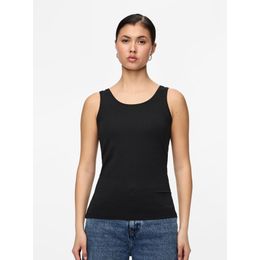Tanktop Pieces "PCSIRENE TANK TOP JRS NOOS", Damen, Gr. S, schwarz, Jersey, Obermaterial: 48% Baumwolle, 47% Modal, 5% Elasthan, unifarben, slim fit normal, Rundhals, Tops Tanktop, Baumwollmischung, slim fit