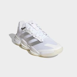 Hallenschuh adidas Performance "STABIL 16 INDOOR", Damen, Gr. 40,5, wei&szlig; (ftwwht, silbermet, greone), Synthetik, Textil, Schuhe Hallenschuh, Handballschuh