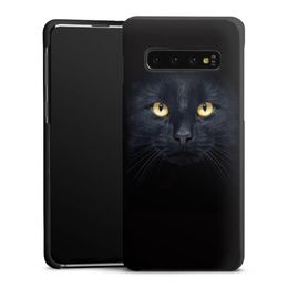 DeinDesign Galaxy S10 Handy Premium Case Smartphone Handyh&uuml;lle Schutzh&uuml;lle matt Eye Cat Black Premium Case
