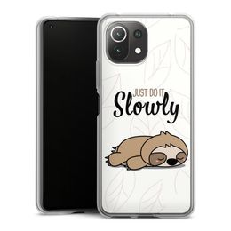 DeinDesign Xiaomi Mi 11 Lite 5G NE Handy Silikon H&uuml;lle Case transparent Handyh&uuml;lle Animals Sloth Lazy Sunday Silikon Case