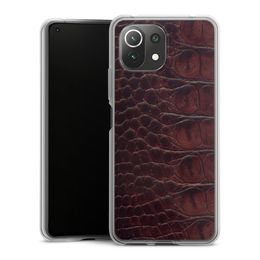 DeinDesign Xiaomi Mi 11 Lite 5G NE Handy Silikon H&uuml;lle Case transparent Handyh&uuml;lle Animal Print Crocodile Leather Silikon Case
