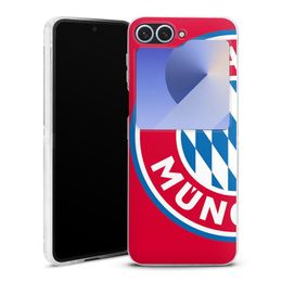 DeinDesign Galaxy Z Flip 6 Handy Hard Case Schutzh&uuml;lle transparent Smartphone Handy H&uuml;lle Fc Bayern M&uuml;nchen Fcb Official Licensed Product Hard Case