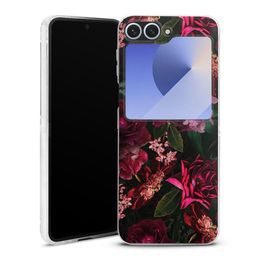 DeinDesign Galaxy Z Flip 6 Handy Hard Case Schutzh&uuml;lle transparent Smartphone Handy H&uuml;lle Blossom Flowers Rose Hard Case