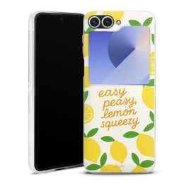 DeinDesign Galaxy Z Flip 6 Handy Hard Case Schutzh&uuml;lle transparent Smartphone Handy H&uuml;lle Spruch Statement Lemon Hard Case