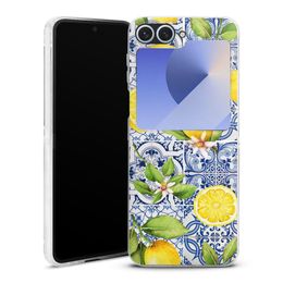 DeinDesign Galaxy Z Flip 6 Handy Hard Case Schutzh&uuml;lle transparent Smartphone Handy H&uuml;lle Lemon Greece Muster Hard Case
