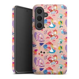 DeinDesign Galaxy S25 FE Handy Panzer Handyh&uuml;lle robuste Outdoor H&uuml;lle Schutzh&uuml;lle matt Alice In Wonderland Muster Disney Tough Case