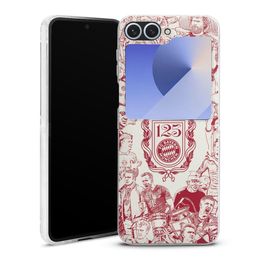 DeinDesign Galaxy Z Flip 6 Handy Hard Case Schutzh&uuml;lle transparent Smartphone Handy H&uuml;lle Fcb 125 Jahre Fc Bayern M&uuml;nchen Official Licensed Product Hard Case