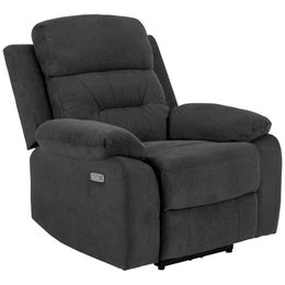 CARRYHOME Fernsehsessel Lesesessel, Dunkelgrau, Metall, 92x98x96 cm, Relaxfunktion, USB-Anschluss, Wohnzimmer, Sessel, Fernsehsessel