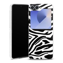 DeinDesign Galaxy Z Flip 7 FE Handy Hard Case Schutzh&uuml;lle transparent Smartphone Handy H&uuml;lle Animal Look Zebra Animal Print Hard Case