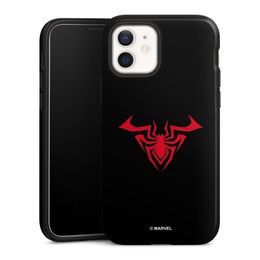 DeinDesign iPhone 12 mini Handy Panzer Handyh&uuml;lle robuste Outdoor H&uuml;lle Schutzh&uuml;lle gl&auml;nzend Spiderman Logo Marvel Tough Case