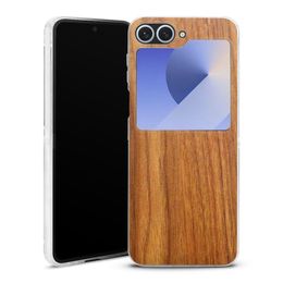 DeinDesign Galaxy Z Flip 6 Handy Hard Case Schutzh&uuml;lle transparent Smartphone Handy H&uuml;lle Larch Wooden Look Wood Hard Case