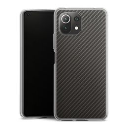 DeinDesign Xiaomi Mi 11 Lite 5G NE Handy Silikon H&uuml;lle Case transparent Handyh&uuml;lle Carbon Muster Metallic Look Silikon Case