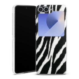 DeinDesign Galaxy Z Flip 6 Handy Hard Case Schutzh&uuml;lle transparent Smartphone Handy H&uuml;lle Fur Muster Zebra Hard Case