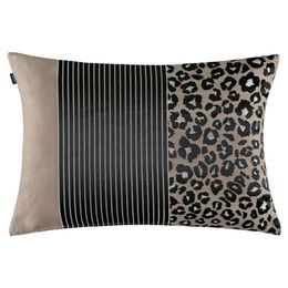 JOOP! Kissenbezug J!Leo, Grau, Schwarz, Beige, Hellbraun, Textil, Animalprint, 40x60 cm, hochwertige Qualit&auml;t, Wohntextilien, Bez&uuml;ge, Kissenbez&uuml;ge