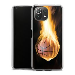 DeinDesign Xiaomi Mi 11 Lite 5G NE Handy Silikon H&uuml;lle Case transparent Handyh&uuml;lle Fire Sports Basketball Silikon Case