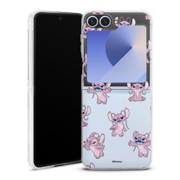 DeinDesign Galaxy Z Flip 6 Handy Hard Case Schutzh&uuml;lle transparent Smartphone Handy H&uuml;lle Lilo & Stitch Angel Disney Hard Case
