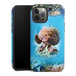 DeinDesign iPhone 12 Pro Max Handy Panzer Handyh&uuml;lle robuste Outdoor H&uuml;lle Schutzh&uuml;lle gl&auml;nzend Ocean Turtle Animals Tough Case