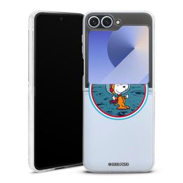 DeinDesign Galaxy Z Flip 6 Handy Hard Case Schutzh&uuml;lle transparent Smartphone Handy H&uuml;lle Peanuts Snoopy Weltall Hard Case