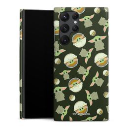 DeinDesign Galaxy S22 Ultra Handy Premium Case Smartphone Handyh&uuml;lle Schutzh&uuml;lle gl&auml;nzend Official Licensed Product Star Wars Muster Baby Yoda Premium Case