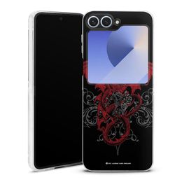 DeinDesign Galaxy Z Flip 7 FE Handy Hard Case Schutzh&uuml;lle transparent Smartphone Handy H&uuml;lle Dragon Red Gothic Hard Case
