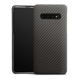 DeinDesign Galaxy S10 Handy Premium Case Smartphone Handyh&uuml;lle Schutzh&uuml;lle matt Carbon Metallic Look Muster Premium Case