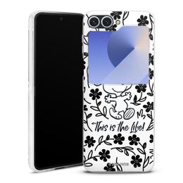 DeinDesign Galaxy Z Flip 7 FE Handy Hard Case Schutzh&uuml;lle transparent Smartphone Handy H&uuml;lle Flowers Peanuts Snoopy Hard Case