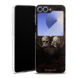 DeinDesign Galaxy Z Flip 7 FE Handy Hard Case Schutzh&uuml;lle transparent Smartphone Handy H&uuml;lle Gothic Skulls Art Hard Case