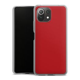 DeinDesign Xiaomi Mi 11 Lite 5G NE Handy Silikon H&uuml;lle Case transparent Handyh&uuml;lle Red Unicoloured Colour Silikon Case