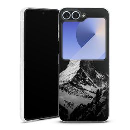 DeinDesign Galaxy Z Flip 7 FE Handy Hard Case Schutzh&uuml;lle transparent Smartphone Handy H&uuml;lle Snow Mountain Mountain Top Hard Case