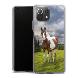 DeinDesign Xiaomi Mi 11 Lite 5G NE Handy Silikon H&uuml;lle Case transparent Handyh&uuml;lle Meadow Nature Horse Silikon Case