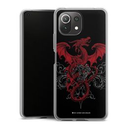 DeinDesign Xiaomi Mi 11 Lite 5G NE Handy Silikon H&uuml;lle Case transparent Handyh&uuml;lle Red Dragon Gothic Silikon Case