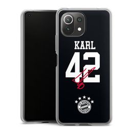 DeinDesign Xiaomi Mi 11 Lite 5G NE Handy Silikon H&uuml;lle Case transparent Handyh&uuml;lle Merchandise Lennart Karl Fc Bayern M&uuml;nchen Silikon Case