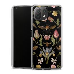 DeinDesign Xiaomi Mi 11 Lite 5G NE Handy Silikon H&uuml;lle Case transparent Handyh&uuml;lle Bee Blossom Flower Wreath Silikon Case