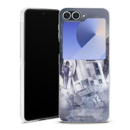 DeinDesign Galaxy Z Flip 6 Handy Hard Case Schutzh&uuml;lle transparent Smartphone Handy H&uuml;lle Star Wars Merchandise Robot Hard Case