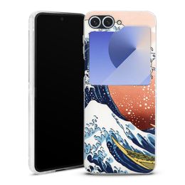 DeinDesign Galaxy Z Flip 6 Handy Hard Case Schutzh&uuml;lle transparent Smartphone Handy H&uuml;lle Die Gro&szlig;e Welle Vor Kanagawa Art Japan Hard Case