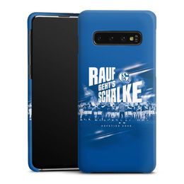 DeinDesign Galaxy S10 Handy Premium Case Smartphone Handyh&uuml;lle Schutzh&uuml;lle matt Official Licensed Product Ascent Fc Schalke 04 Premium Case