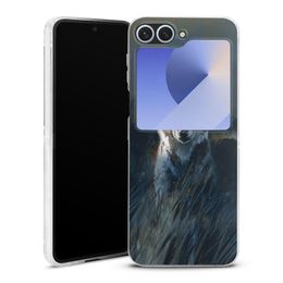 DeinDesign Galaxy Z Flip 7 FE Handy Hard Case Schutzh&uuml;lle transparent Smartphone Handy H&uuml;lle Nature Painting Wolf Hard Case