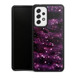 DeinDesign Galaxy A53 5G Handy Gallery Case Handyh&uuml;lle 9H Geh&auml;rtetes Glas R&uuml;ckseite H&uuml;lle Glitter Glitzer Muster Gallery Case