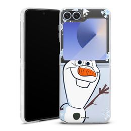 DeinDesign Galaxy Z Flip 6 Handy Hard Case Schutzh&uuml;lle transparent Smartphone Handy H&uuml;lle Frozen Olaf Disney Frozen 2 Hard Case